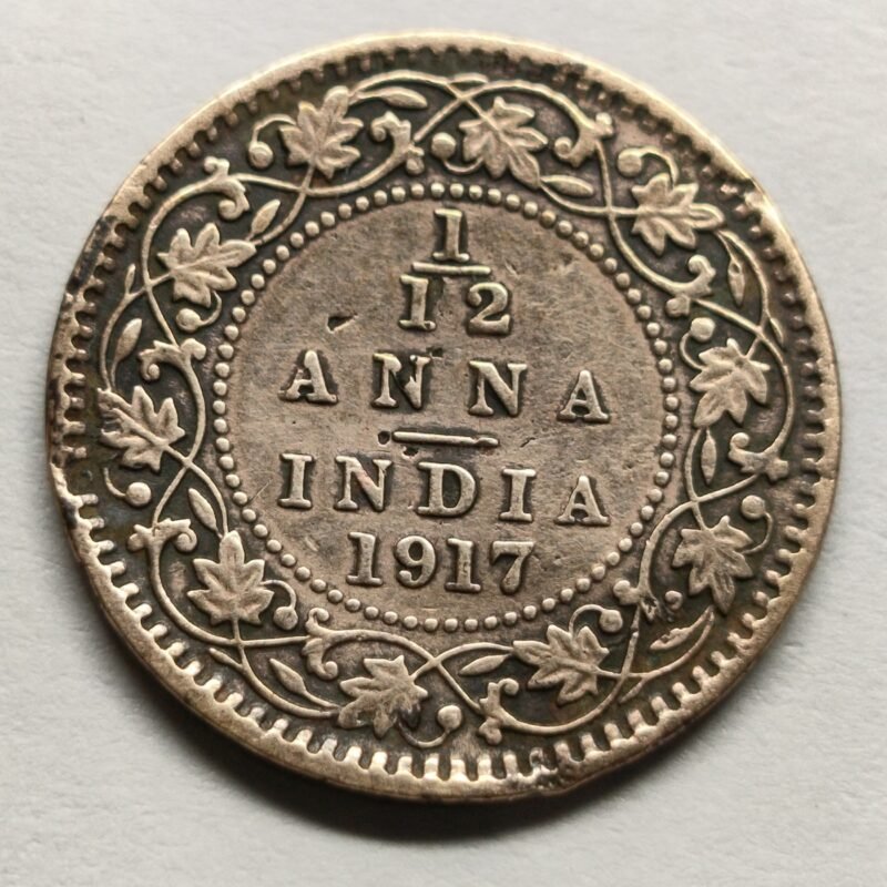 Rare 1/12 Anna 1917 George V Emperor British India Copper Coin ...