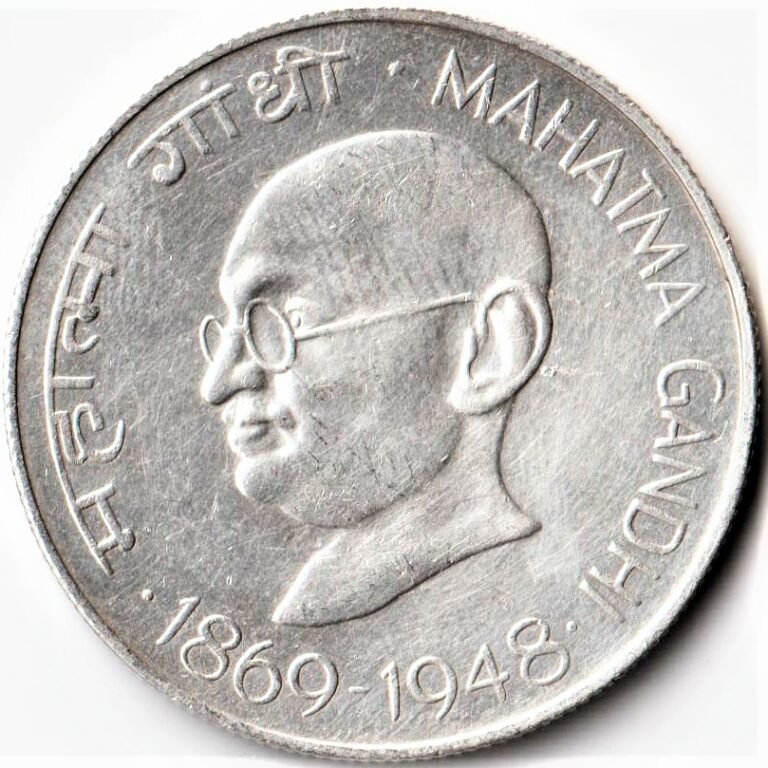 RARE Bombay Mint India 1st 10 Rupee 1969 Silver Coin of 100th Birth ...